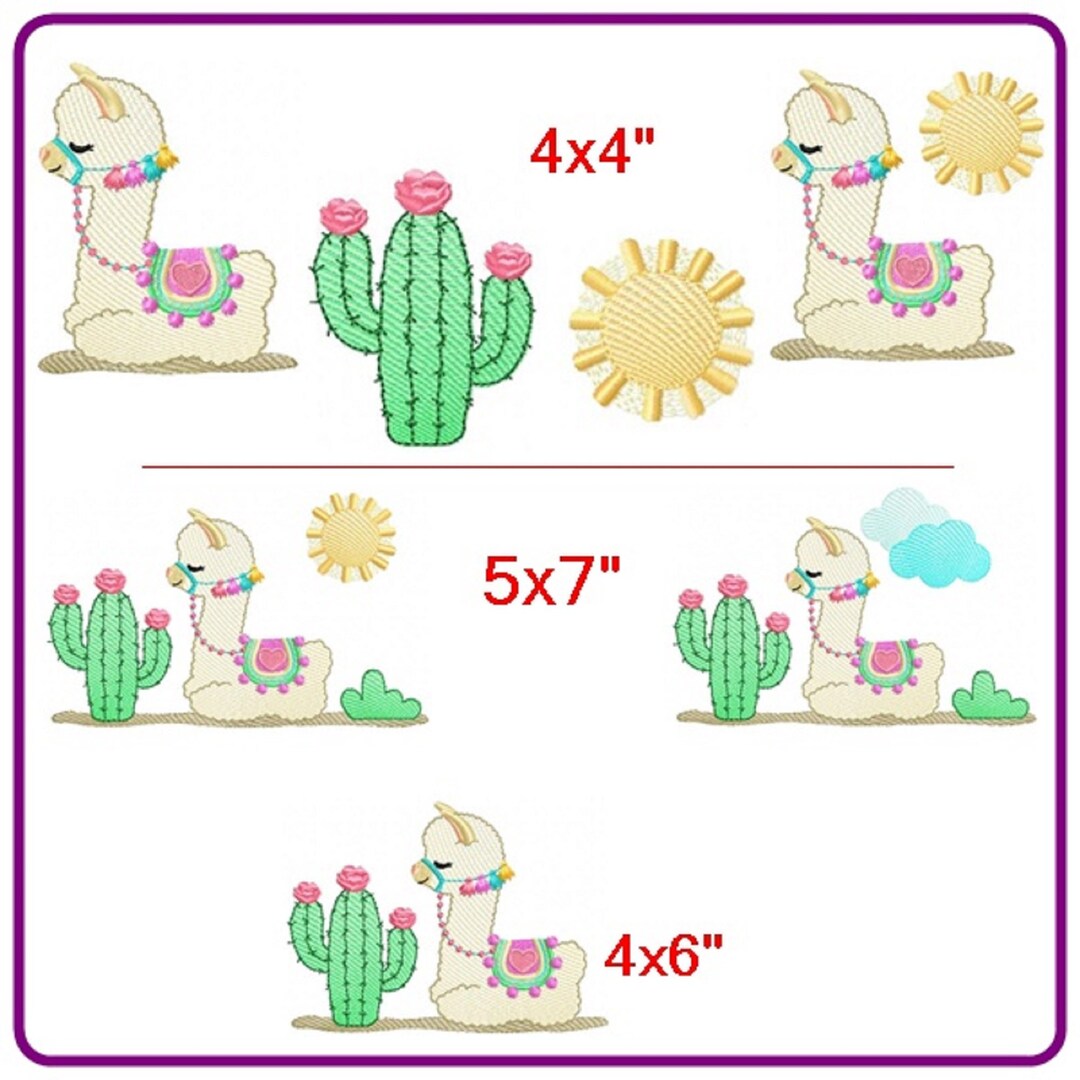 Llama Designs Machine Embroidery Pattern - Instant Download. - Etsy