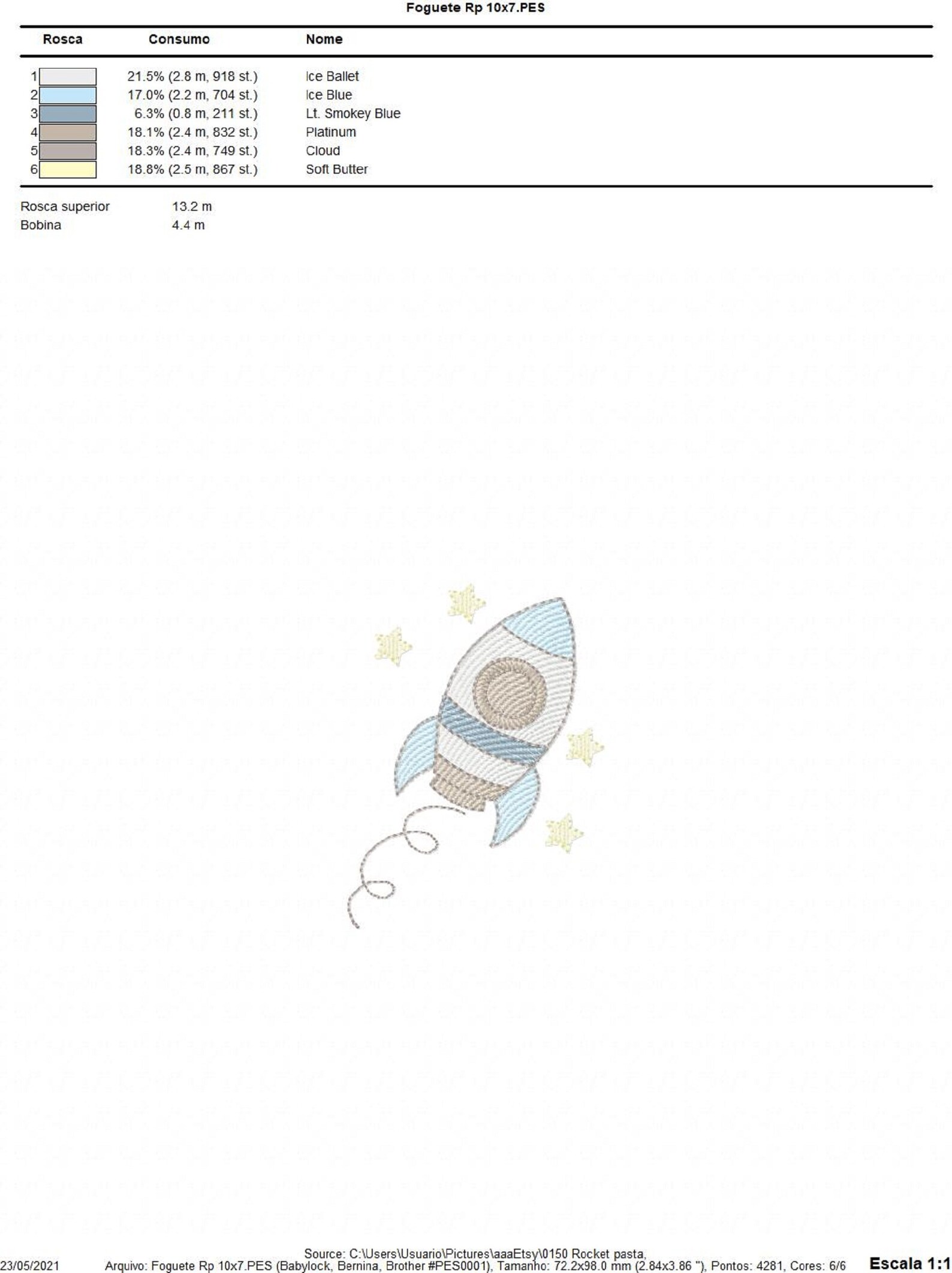 Rocket embroidery designs machine embroidery pattern instant | Etsy