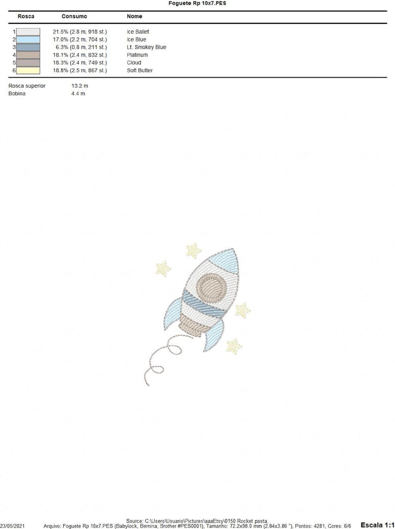 Rocket Embroidery Designs Machine Embroidery Pattern Instant | Etsy