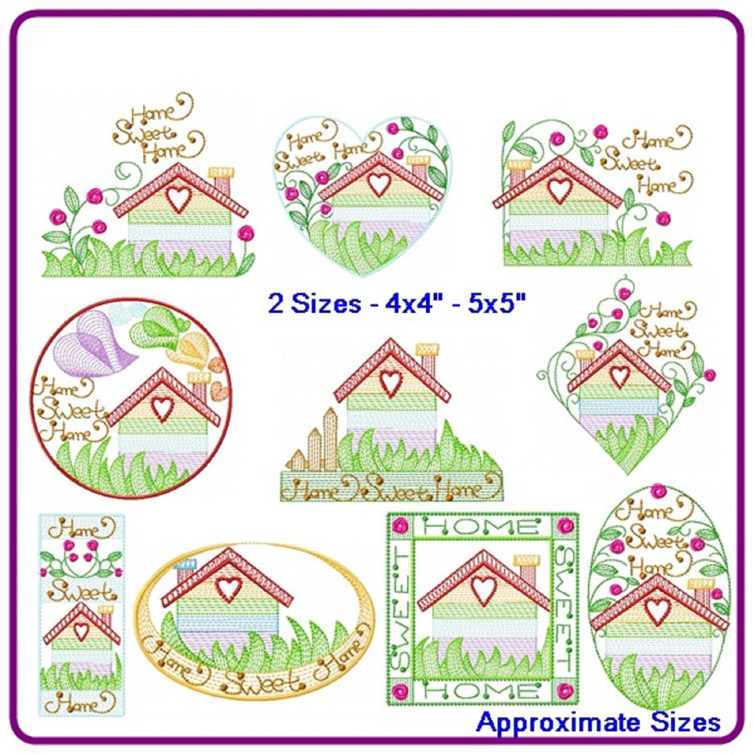 Sweet Home Embroidery Designs Machine Embroidery Pattern - Instant ...
