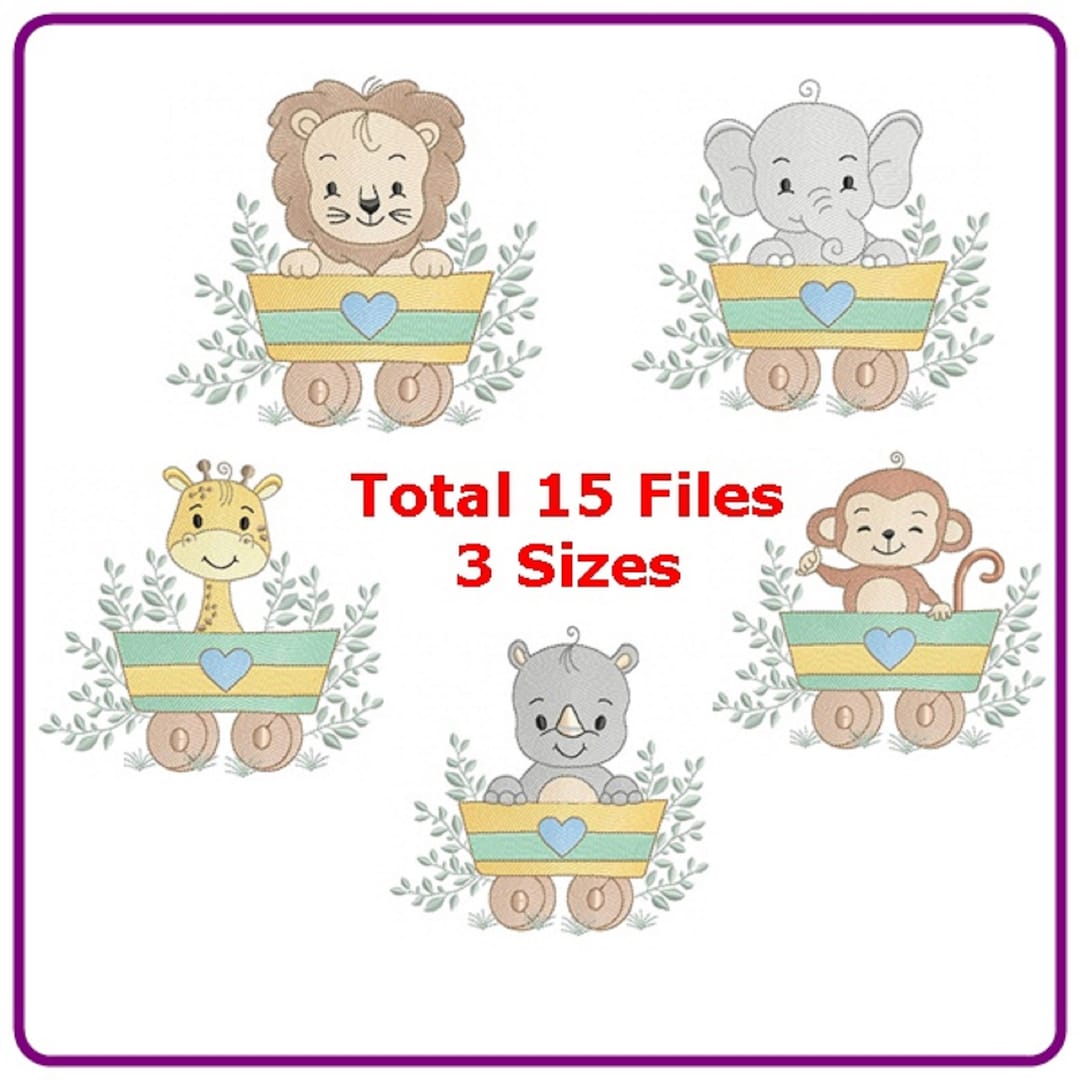 Safari Animals Embroidery Designs Machine Embroidery Pattern - Instant ...