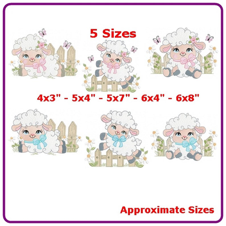 Sheep Designs Machine Embroidery Pattern - Instant Download. - Etsy