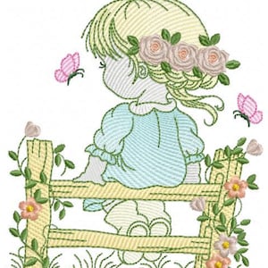 Girl Designs Machine Embroidery Pattern - Instant Download. - Etsy