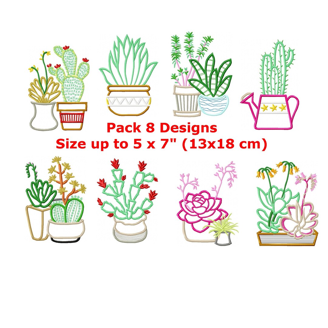 Cactus Embroidery Designs Machine Embroidery Pattern - Instant Download ...