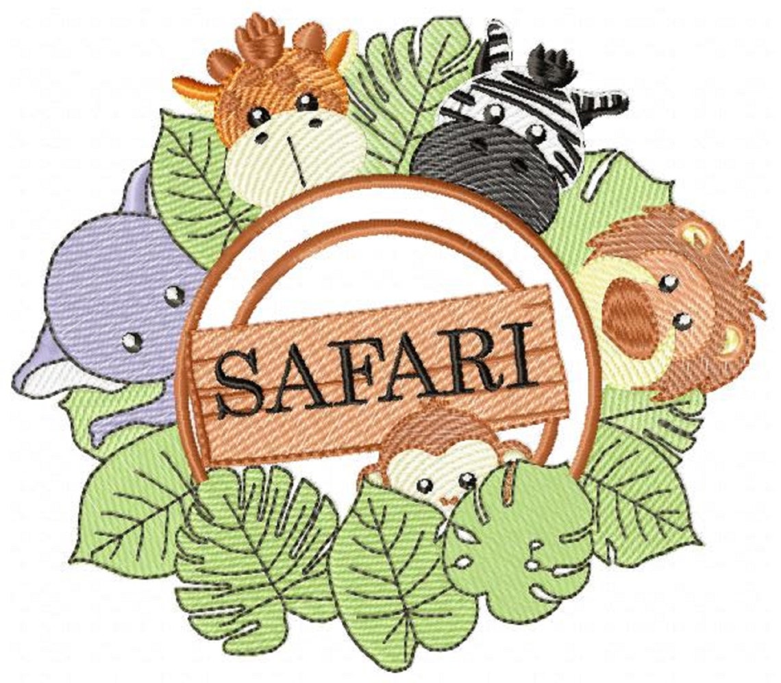 Safari Animals Embroidery Designs Machine Embroidery Pattern - Etsy