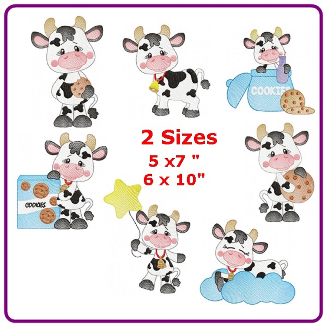 Cow Designs Machine Embroidery Pattern - Instant Download. - Etsy