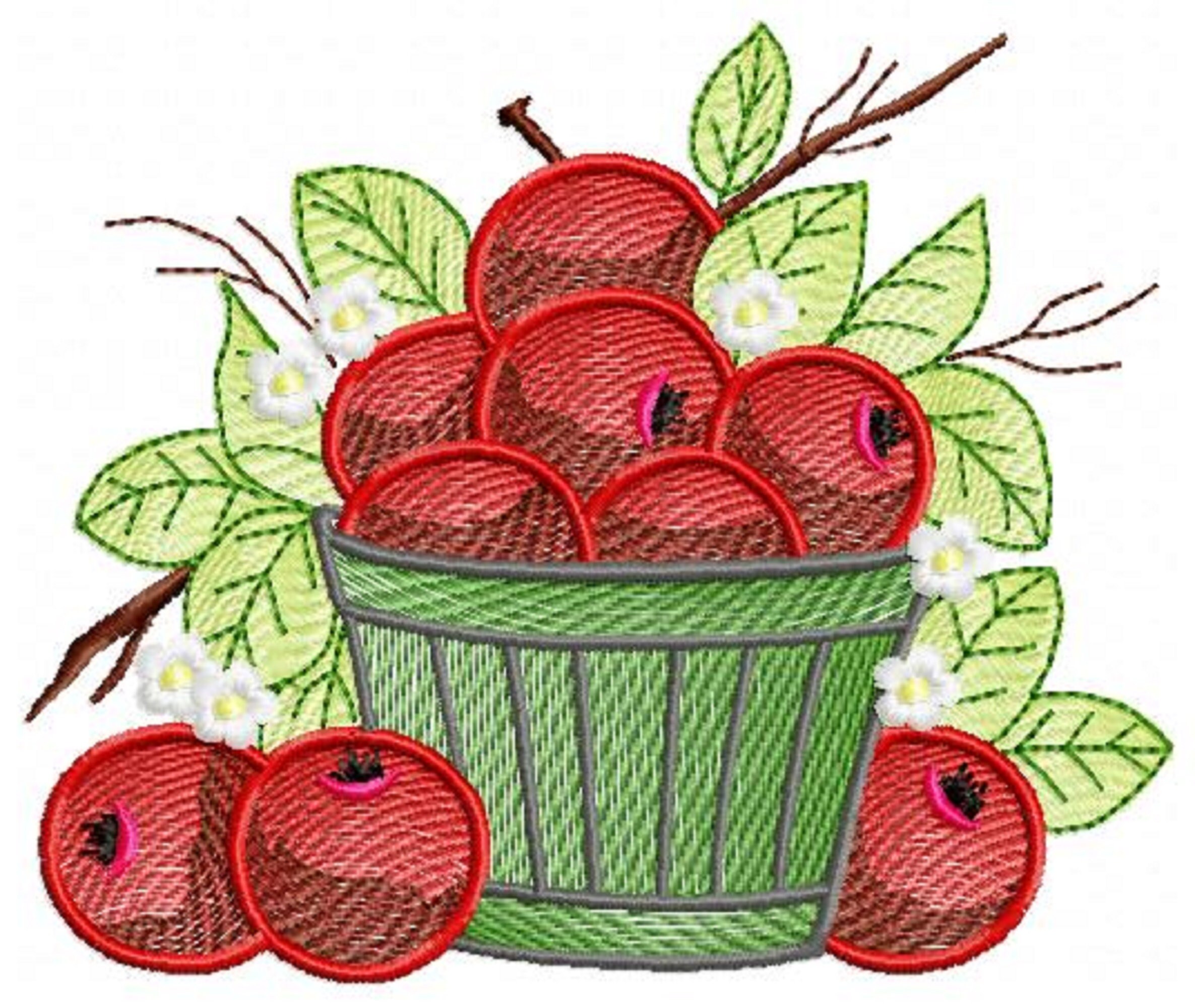 Basket of Apples Embroidery Designs Machine Embroidery Pattern | Etsy