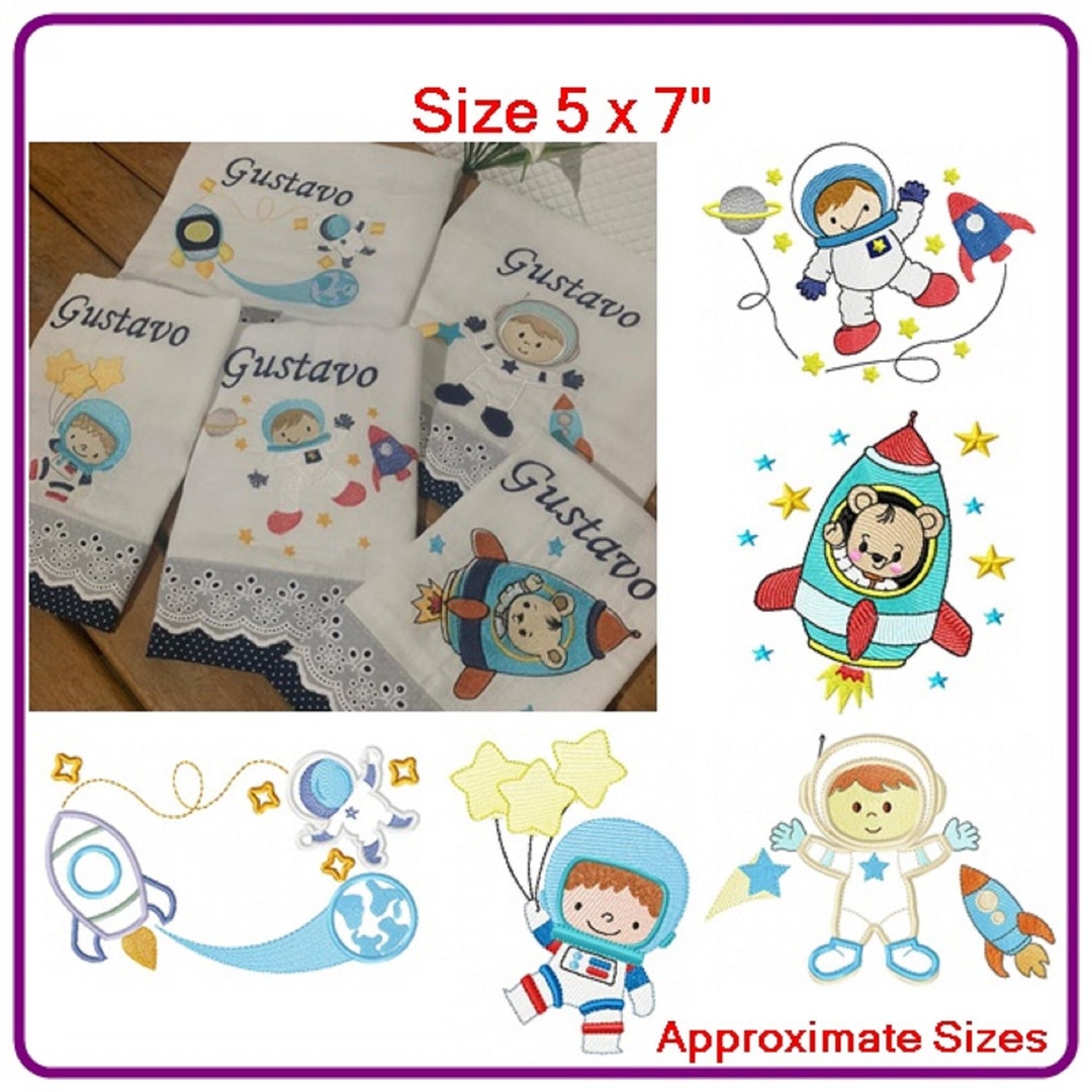 Space and Astronaut Embroidery Designs Machine Embroidery Pattern ...