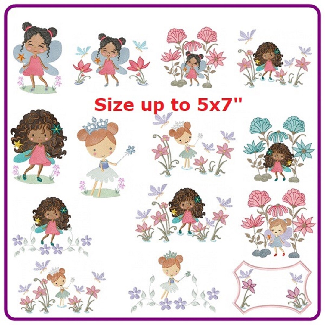 Fairies Designs Machine Embroidery Pattern - Instant Download. - Etsy