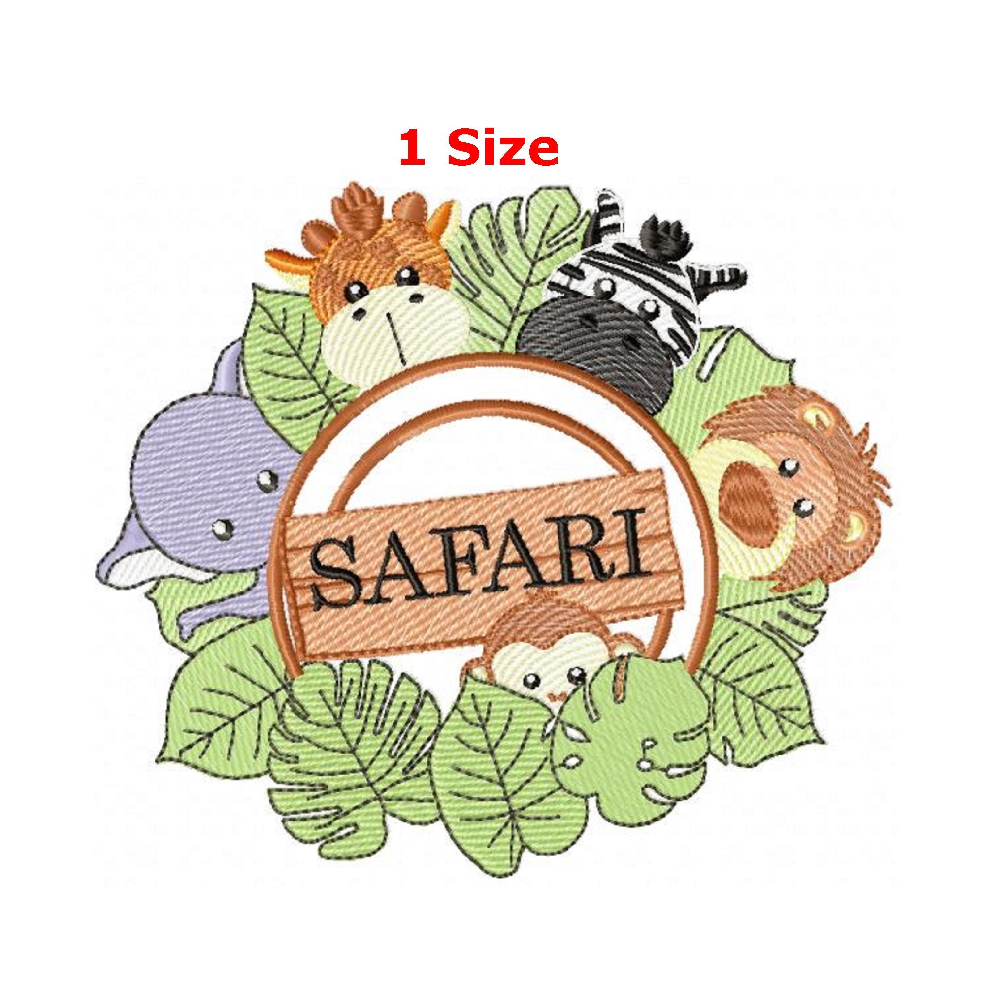 Safari Animals Embroidery Designs Machine Embroidery Pattern - Etsy