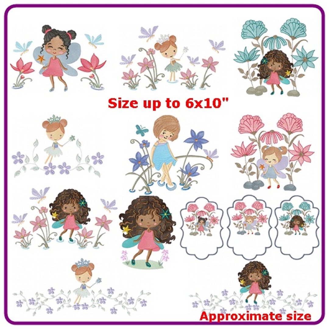 Fairies Designs Machine Embroidery Pattern - Instant Download. - Etsy