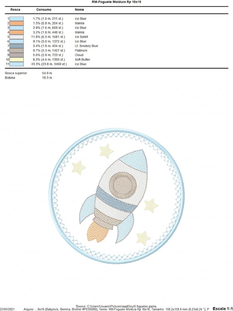 Rocket Embroidery Designs Machine Embroidery Pattern Instant | Etsy
