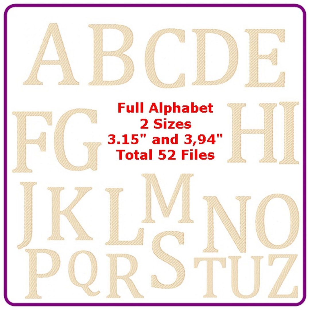 Full Alphabet Embroidery Designs Machine Embroidery Pattern - Instant ...