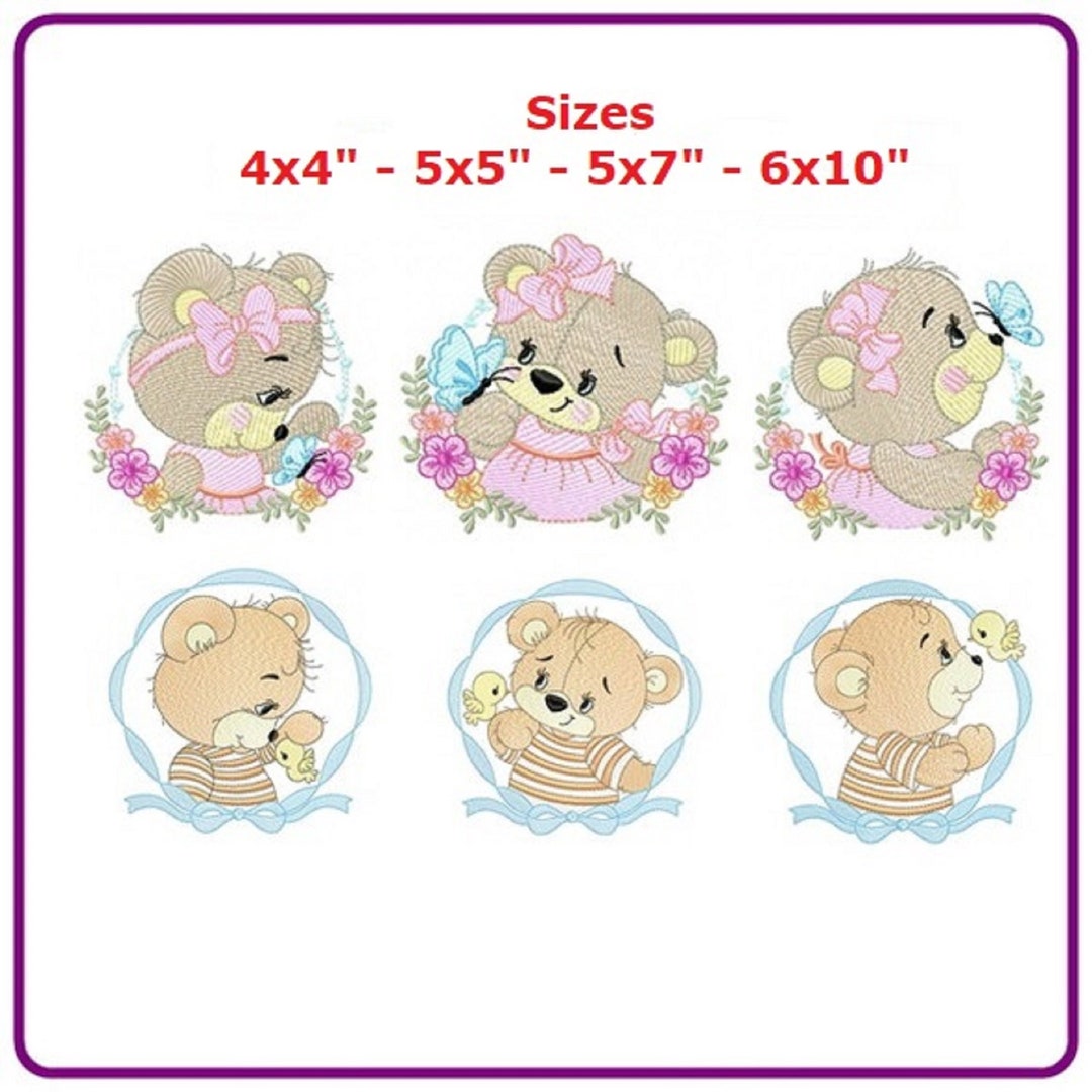 Bear Designs Machine Embroidery Pattern - Instant Download. - Etsy