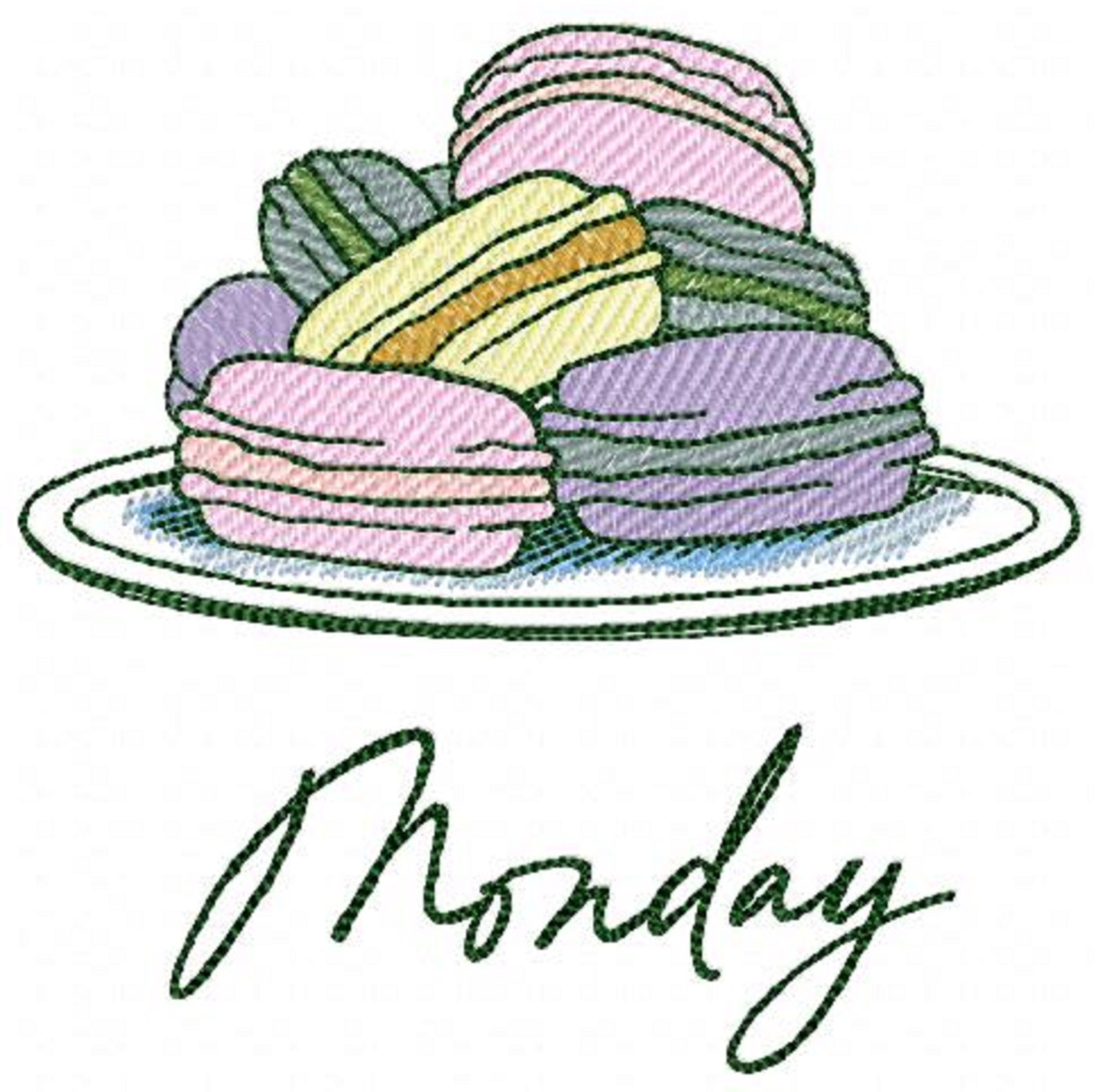 Days of the Week Embroidery Designs Machine Embroidery Pattern | Etsy