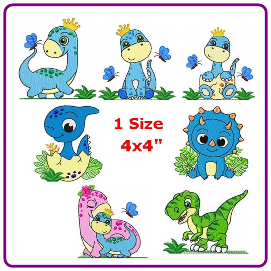 Dinosaurs Designs Machine Embroidery Pattern - Instant Download. - Etsy