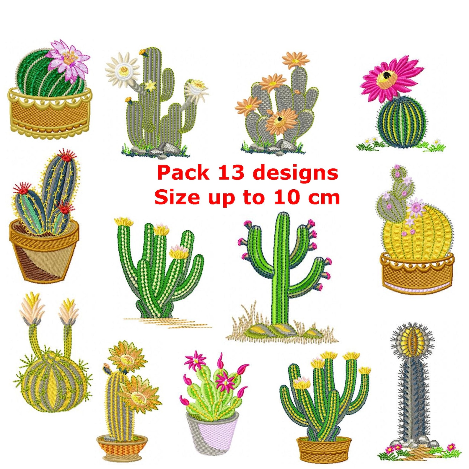 Cactus Embroidery Designs Machine Embroidery Pattern Instant - Etsy