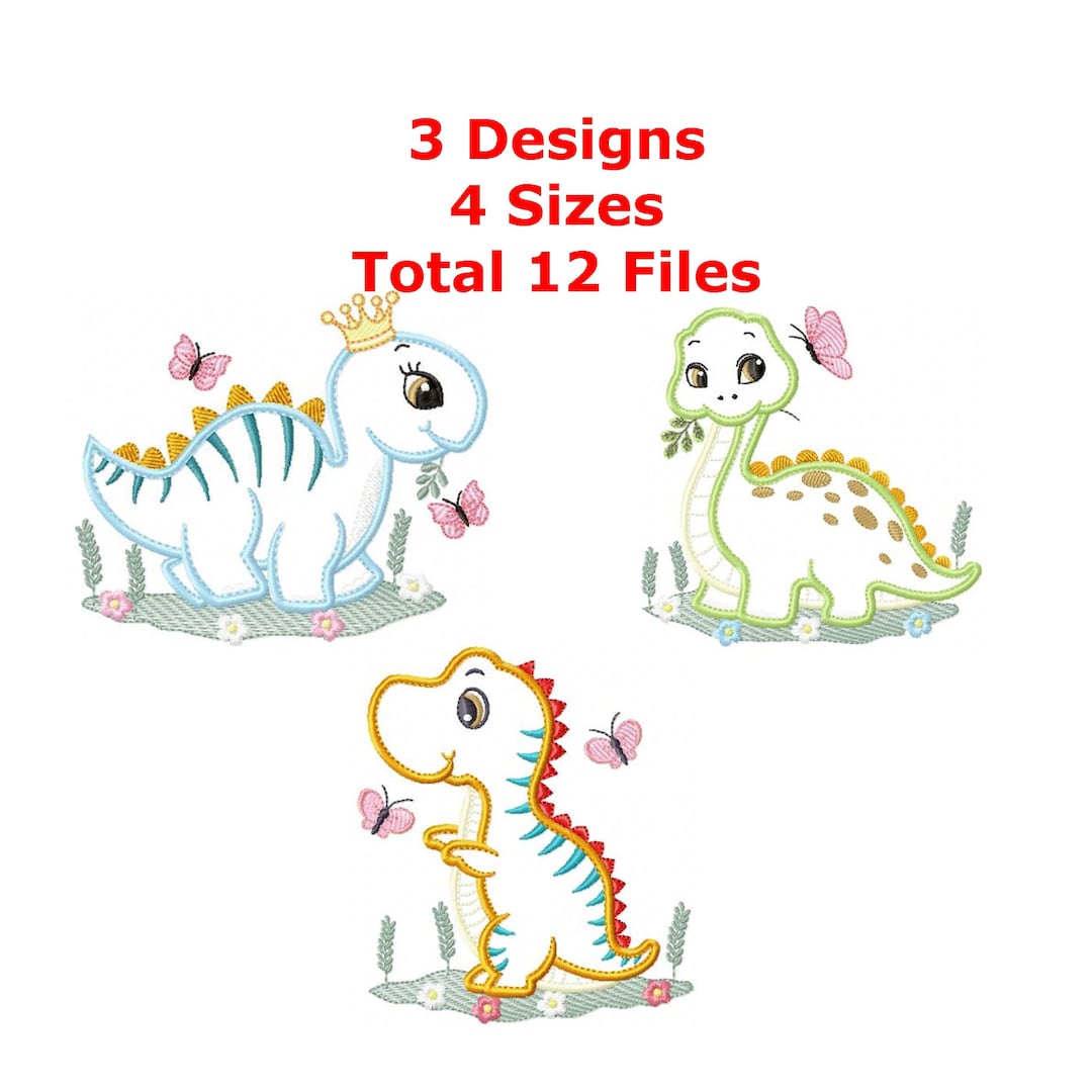 Dinosaurs Animals Embroidery Designs Machine Embroidery Pattern ...