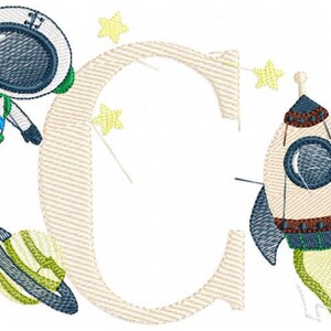 Astronaut and Space Alphabet Embroidery Designs Machine Embroidery ...