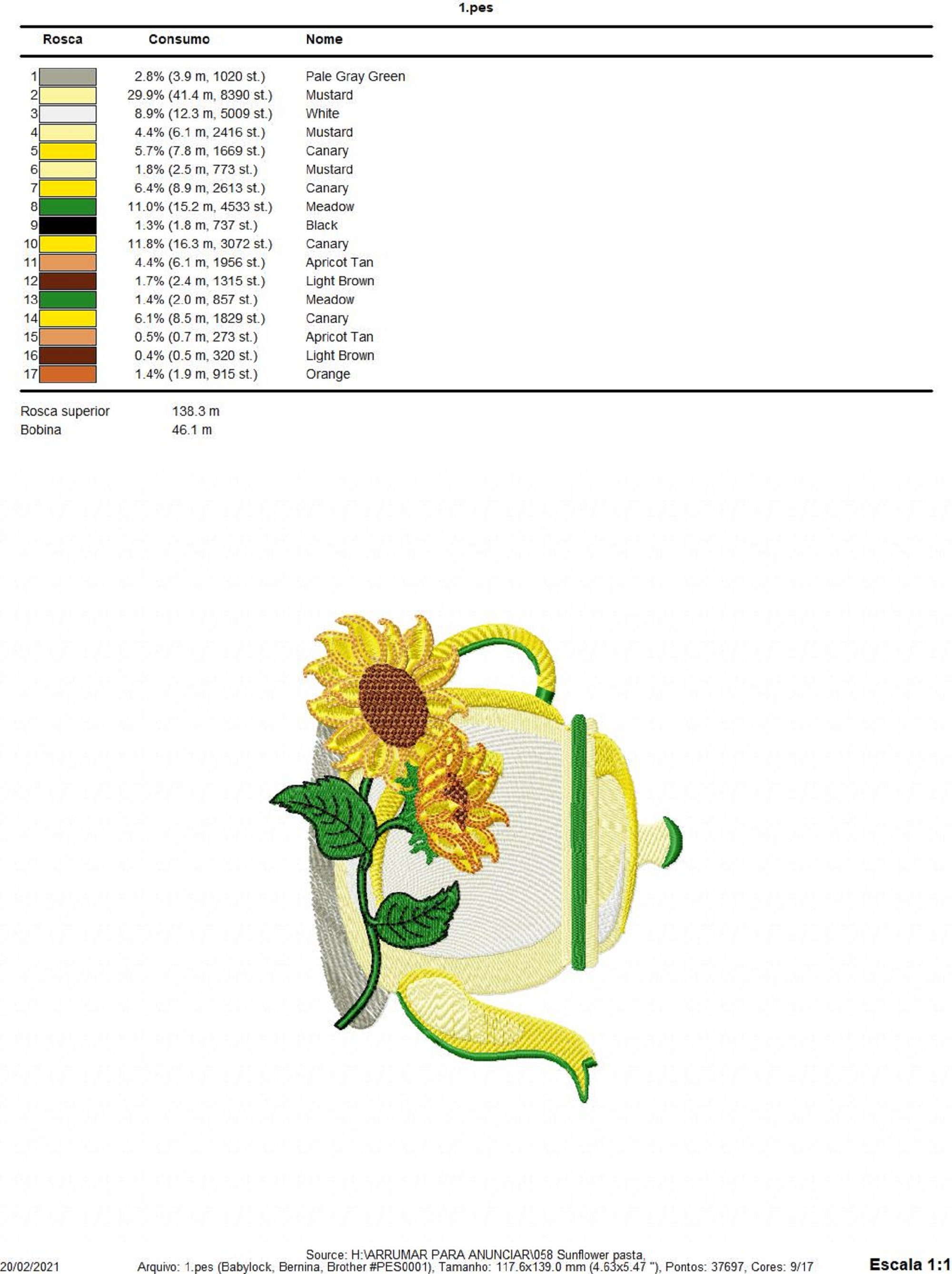 Sunflower Embroidery Designs Machine Embroidery Pattern - Etsy