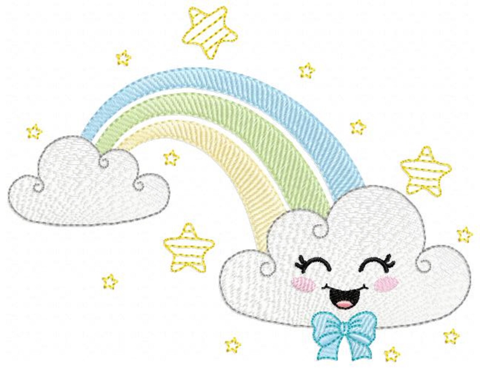 Cloud With Rainbow Embroidery Designs Machine Embroidery Pattern ...