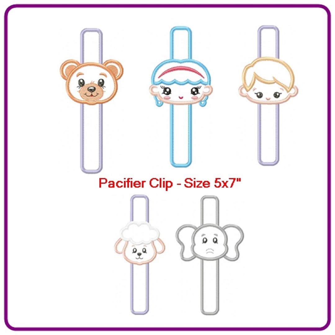 Pacifier Clips Embroidery Designs Machine Embroidery Pattern - Instant ...