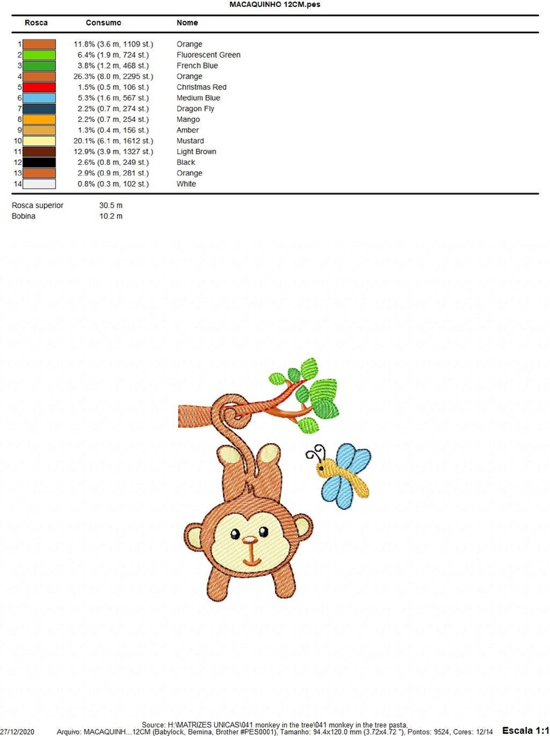 Monkey in the Tree Embroidery Designs Machine Embroidery | Etsy