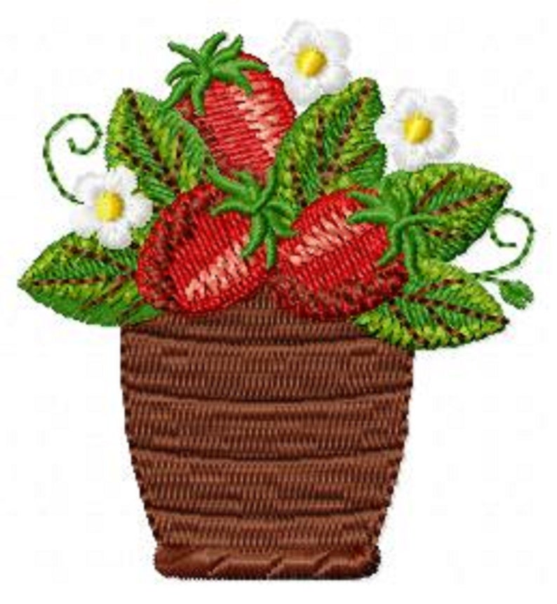 Strawberry Designs Machine Embroidery Pattern Instant - Etsy