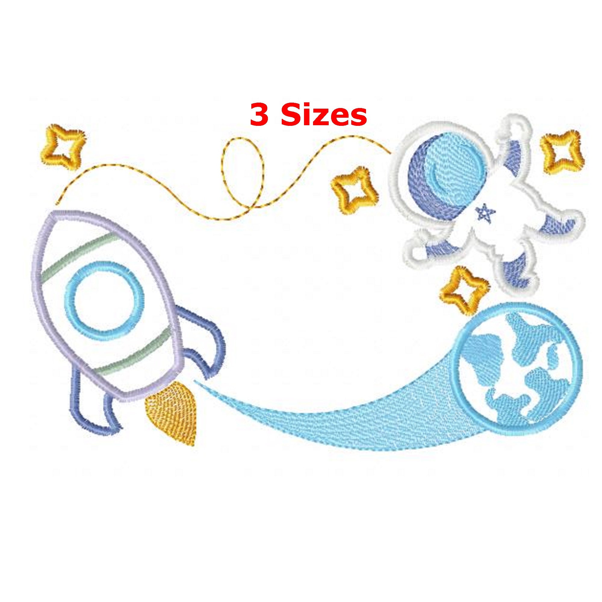 Rocket and Astronaut Embroidery Designs Machine Embroidery Pattern ...