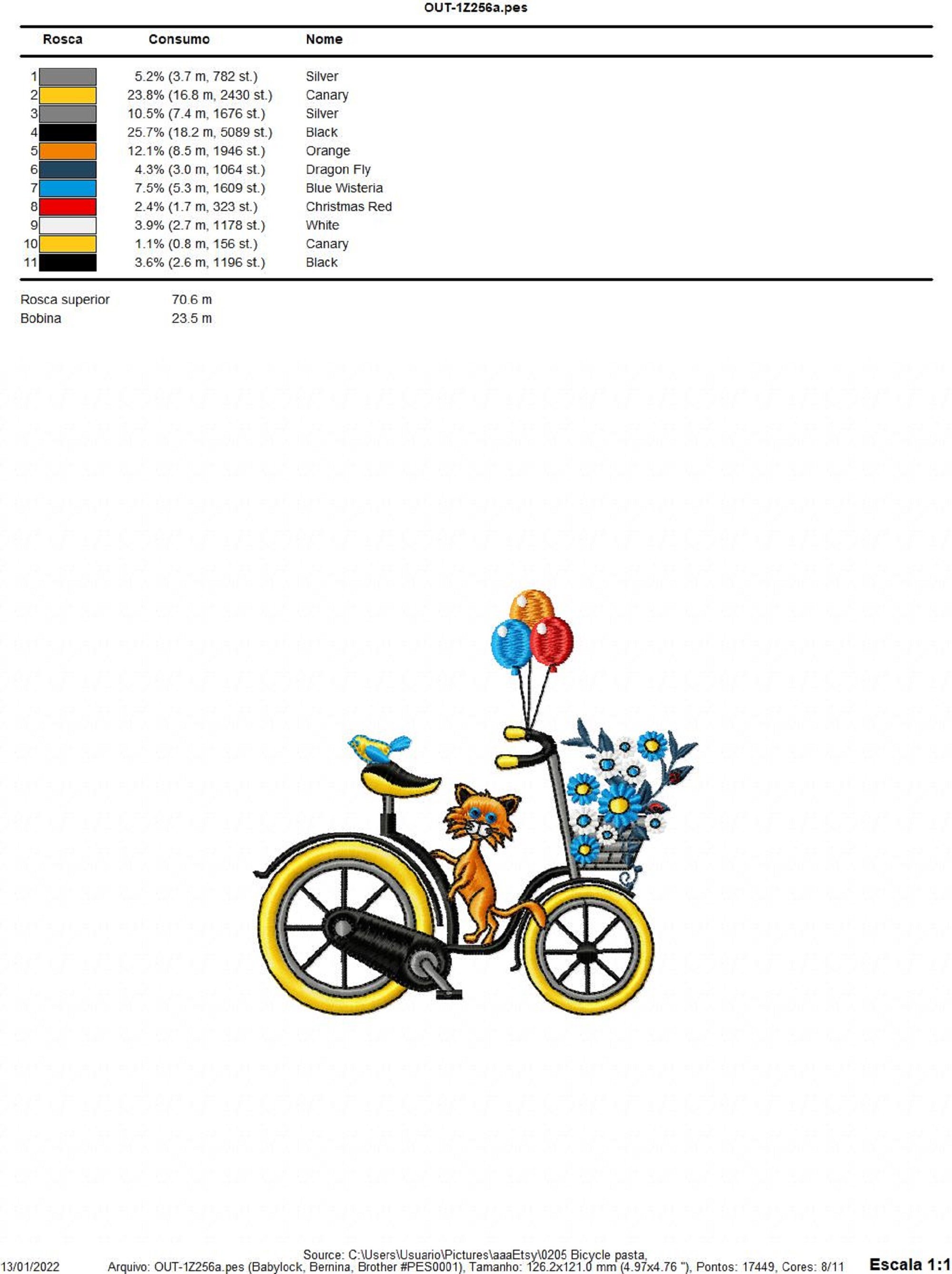 Bicycle Embroidery Designs Machine Embroidery Pattern - Etsy