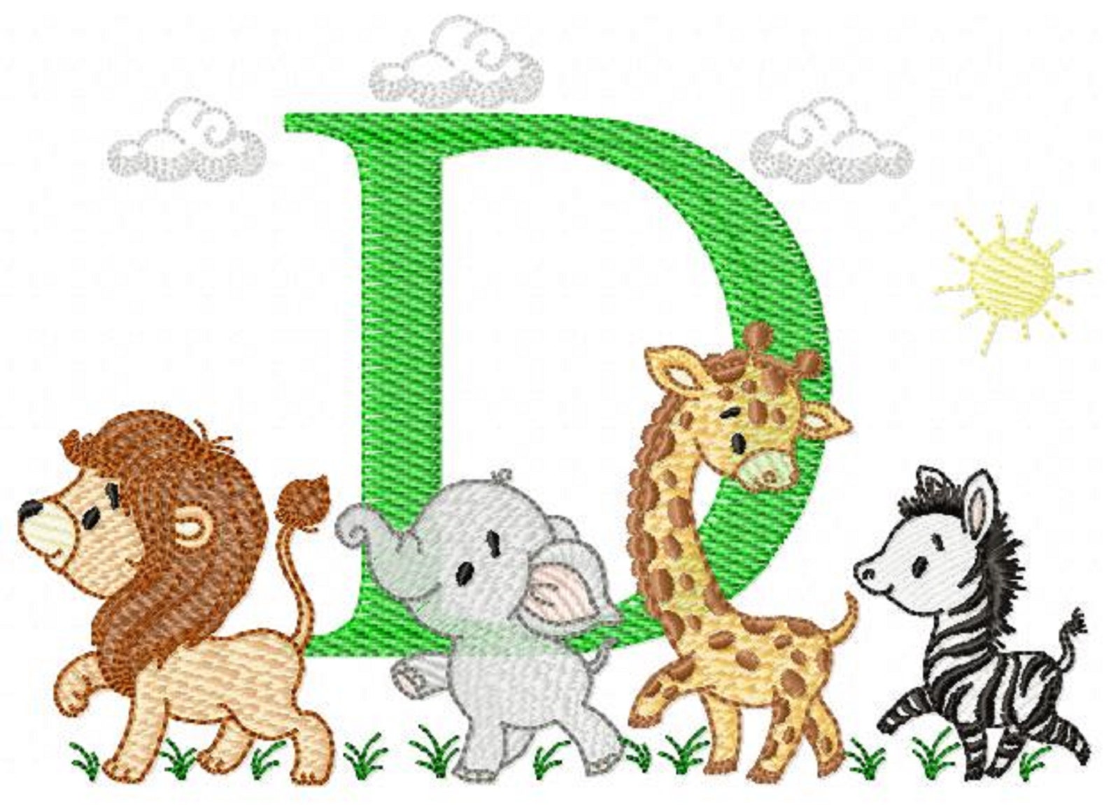 Safari Alphabet Embroidery Designs Machine Embroidery Pattern - Instant ...