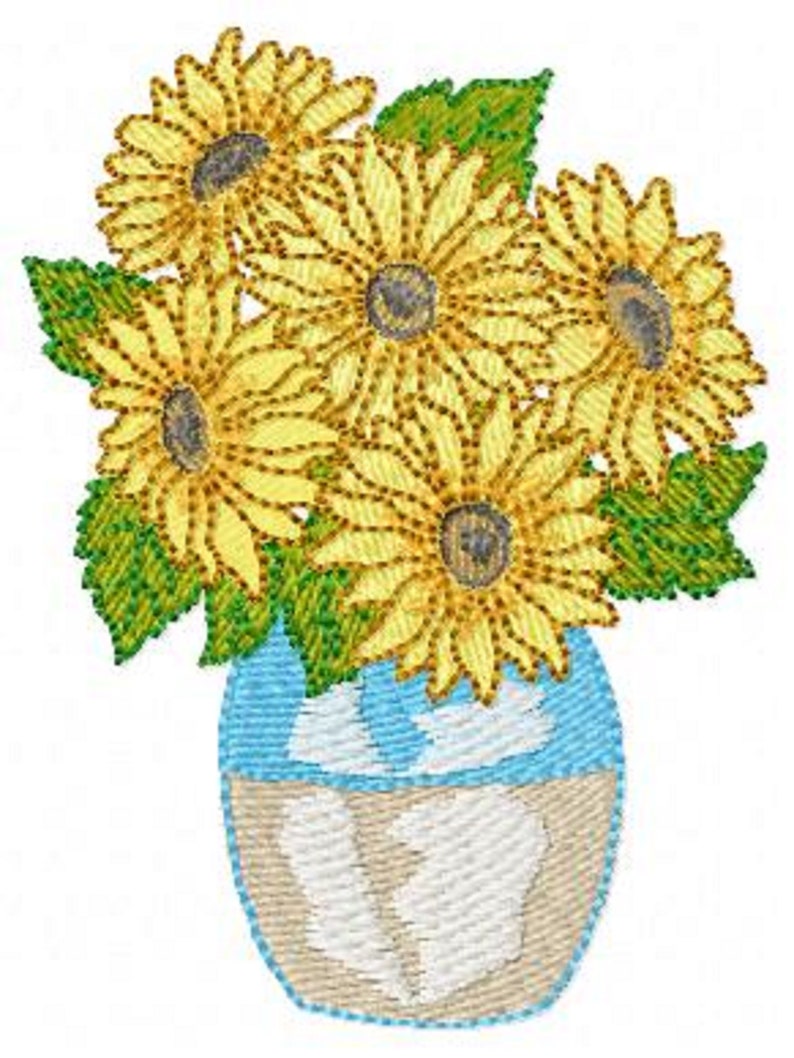 Sunflowers Designs Machine Embroidery Pattern Instant - Etsy