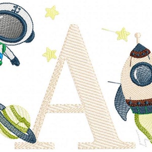 Astronaut and Space Alphabet Embroidery Designs Machine Embroidery ...