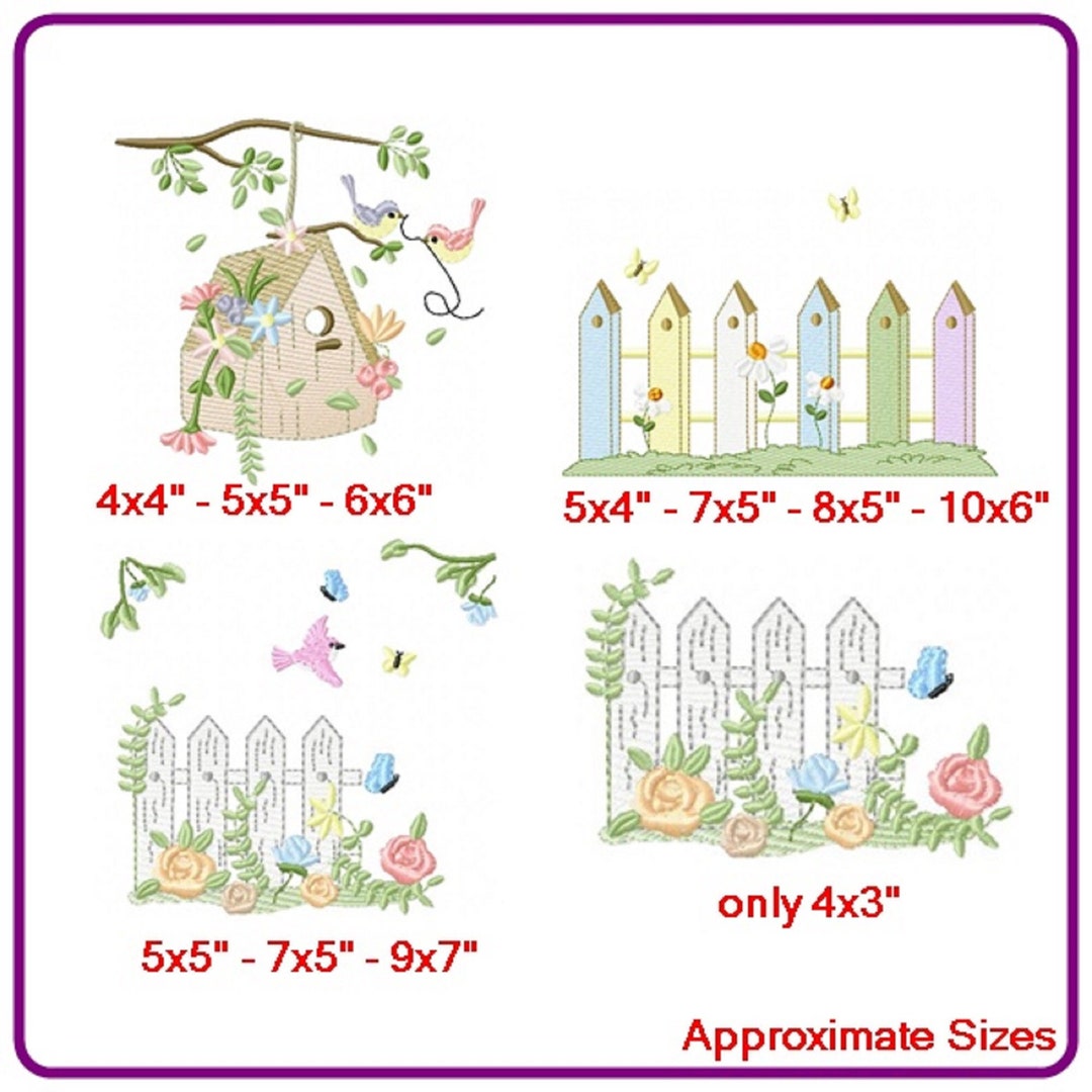 Cages and Fence Embroidery Designs Machine Embroidery Pattern - Instant ...