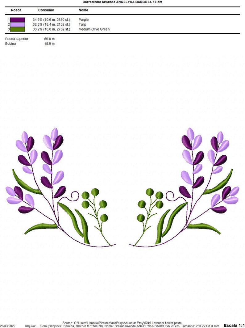 Lavender Flowers Embroidery Designs Machine Embroidery Pattern ...