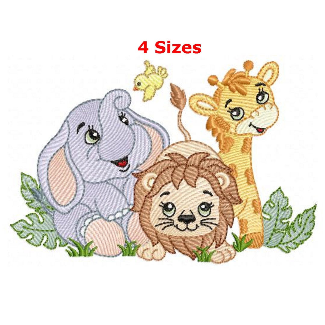 Safari Animals Embroidery Designs Machine Embroidery Pattern - Instant ...