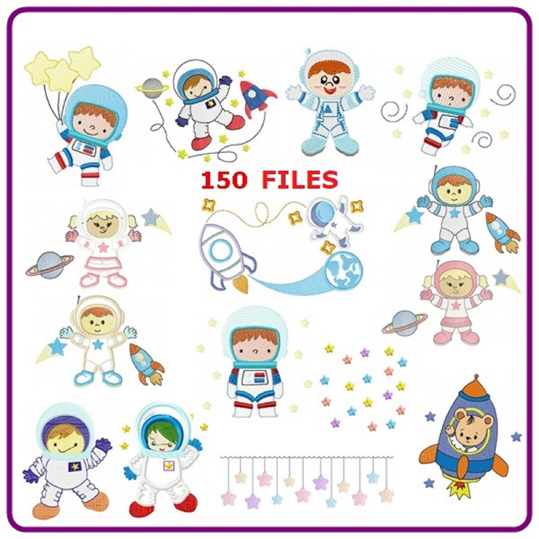 Space and Astronaut Embroidery Designs Machine Embroidery Pattern ...