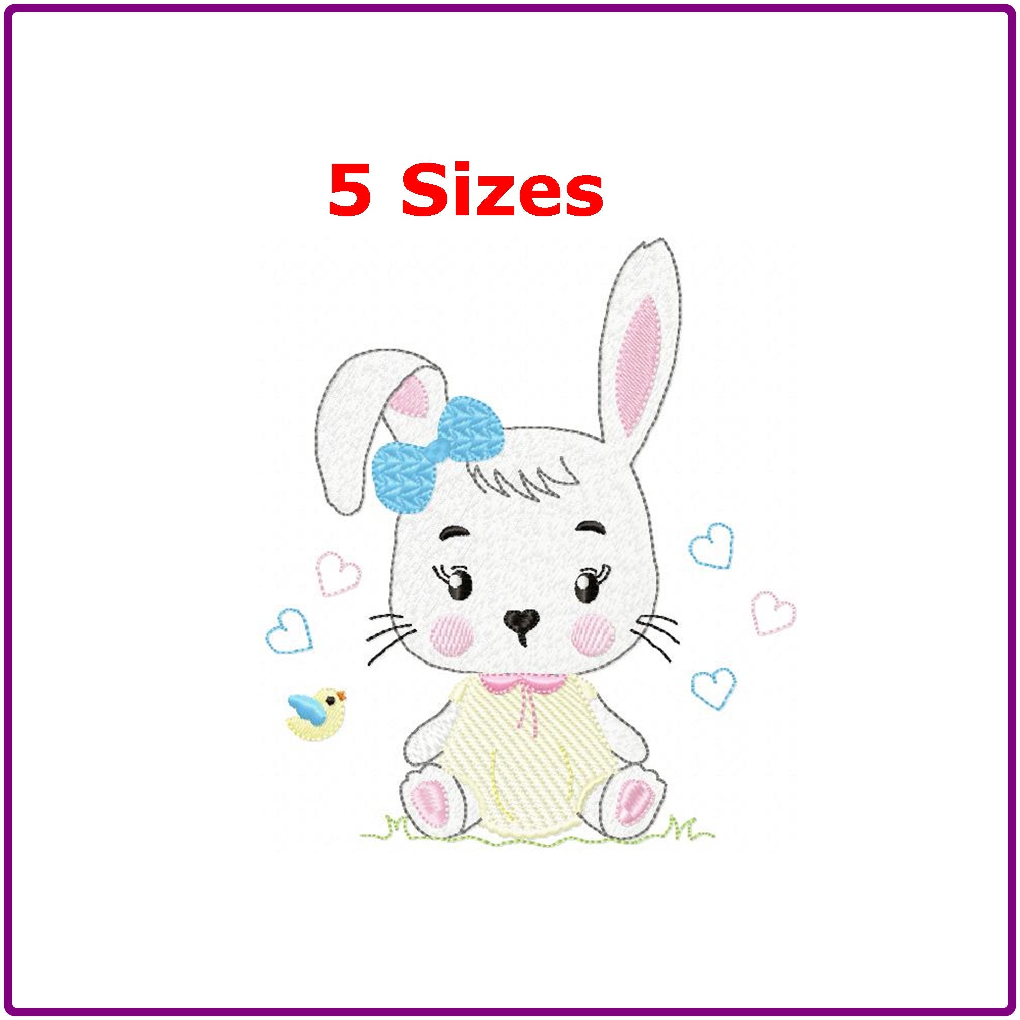 Bunny embroidery designs machine embroidery pattern instant | Etsy