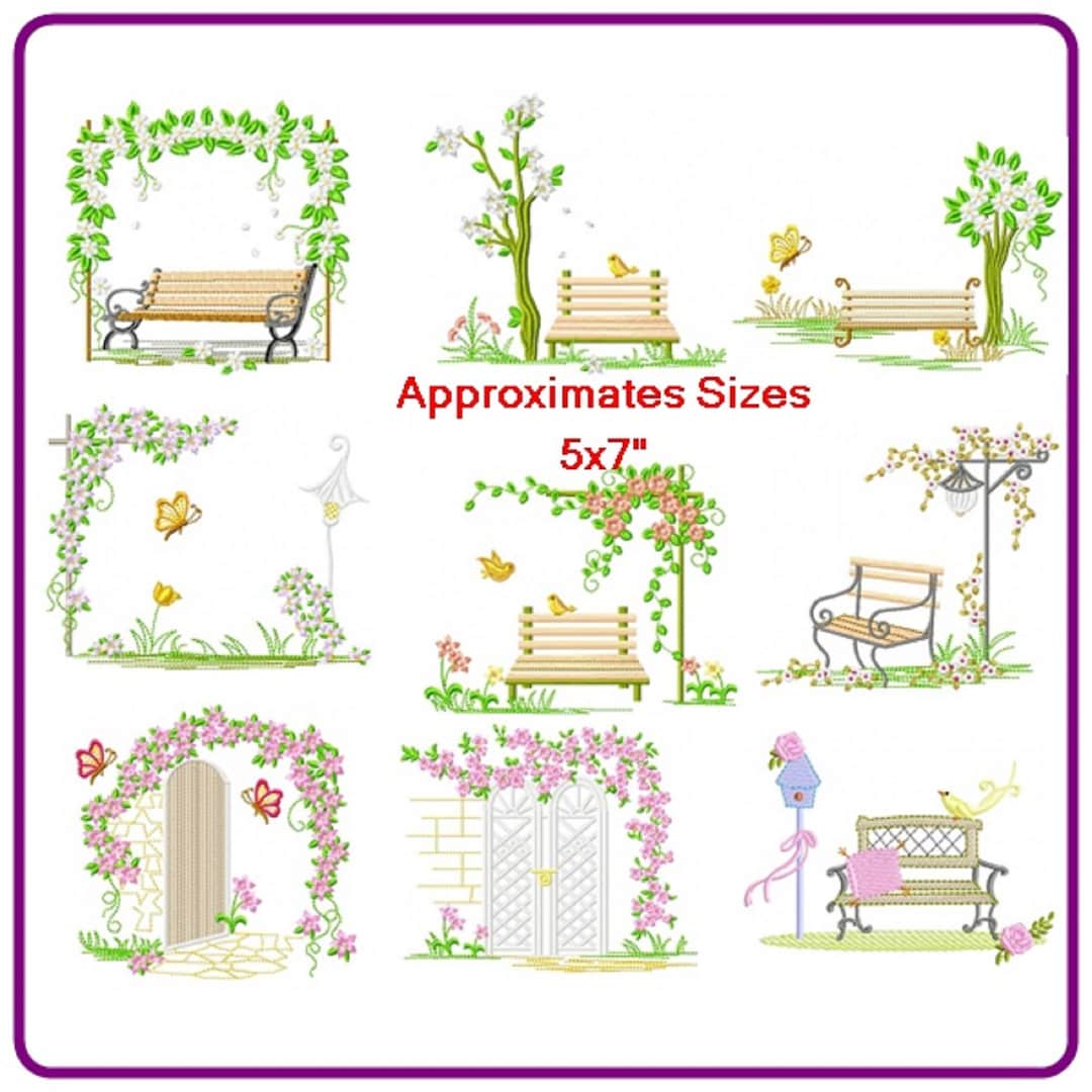 Enchanted Garden Embroidery Designs Machine Embroidery Pattern ...
