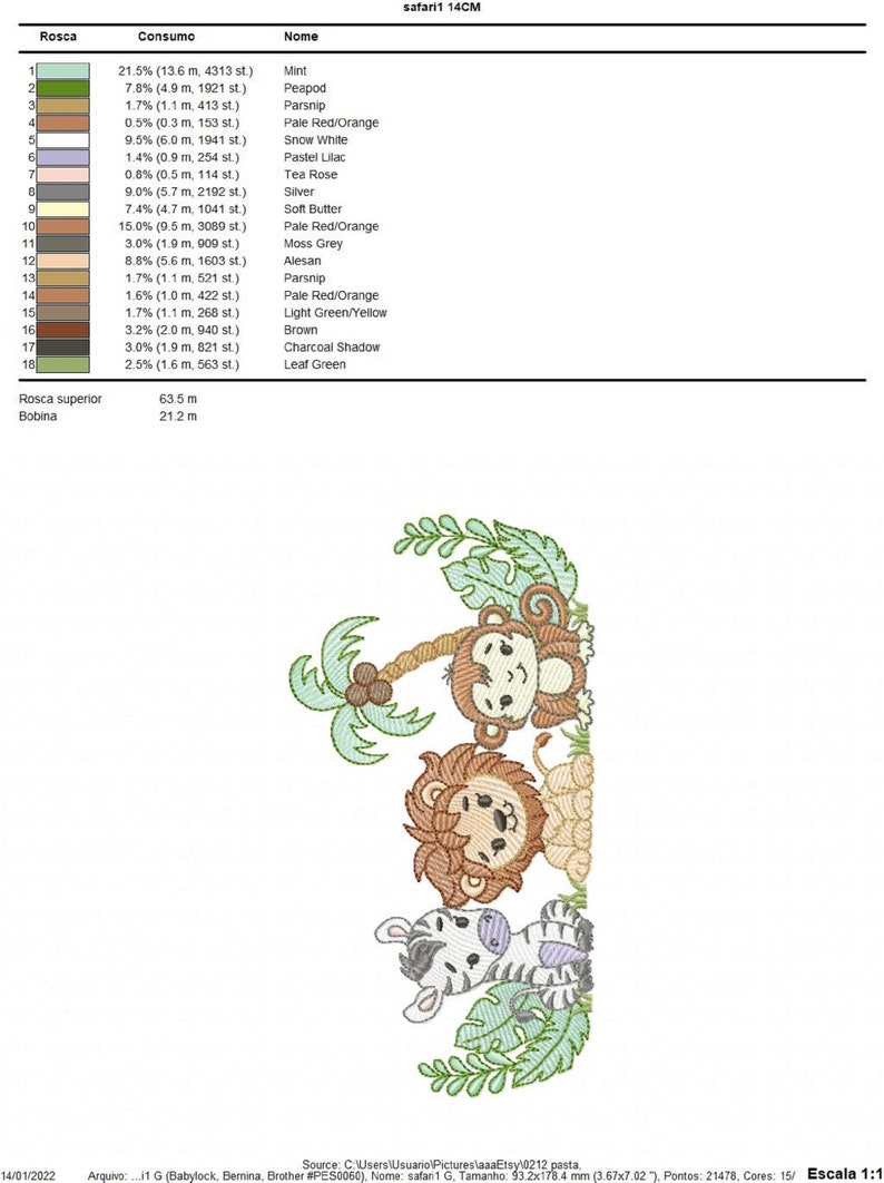 Safari Animals Embroidery Designs Machine Embroidery Pattern - Etsy