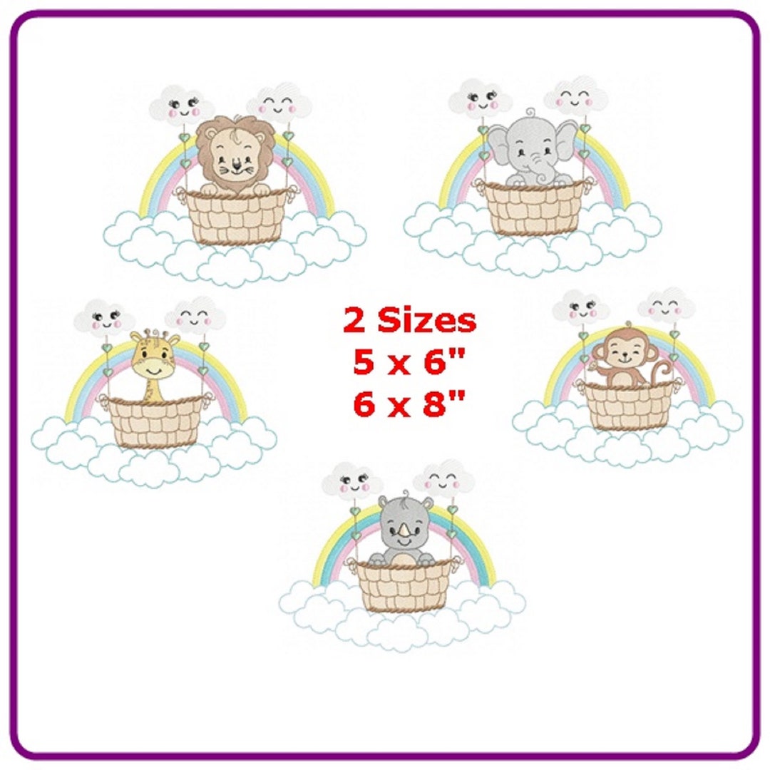 Safari Animals Embroidery Designs Machine Embroidery Pattern - Instant ...