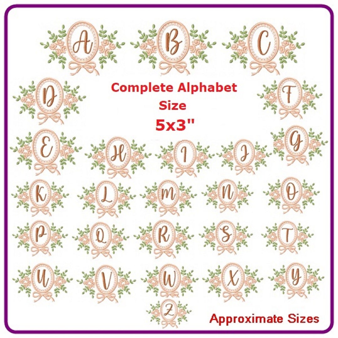 Alphabet Embroidery Designs Machine Embroidery Pattern - Instant ...