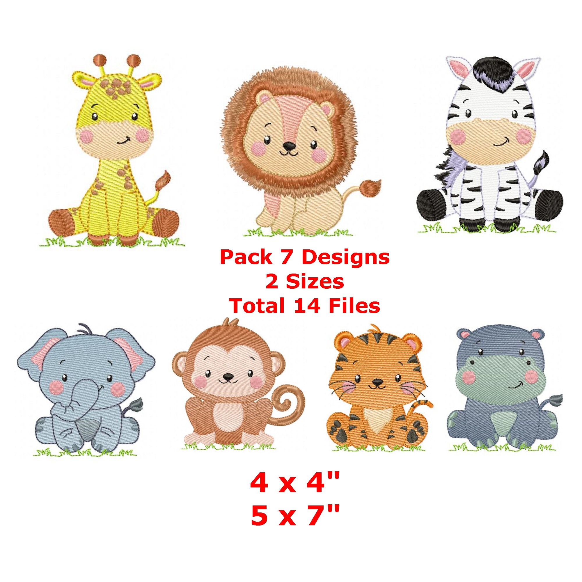 Safari Animals Embroidery Designs Machine Embroidery Pattern - Etsy ...
