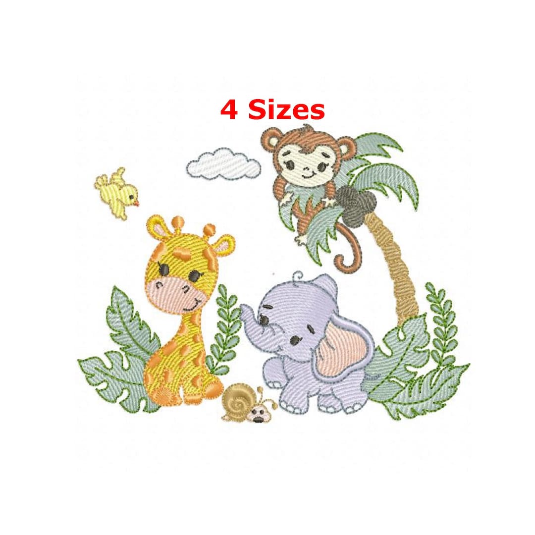Safari Animals Embroidery Designs Machine Embroidery Pattern - Instant ...