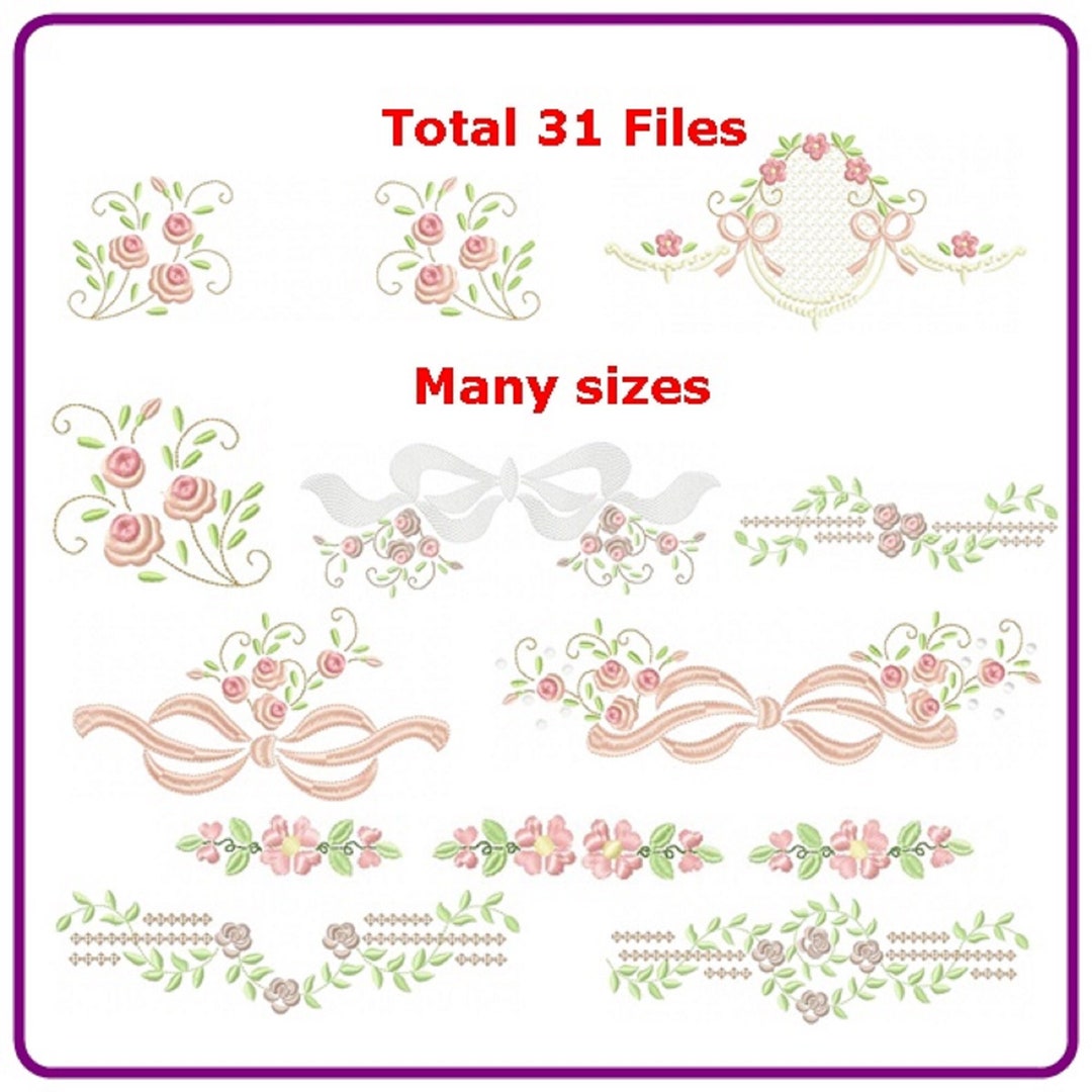 Flowers Designs Machine Embroidery Pattern - Instant Download. - Etsy