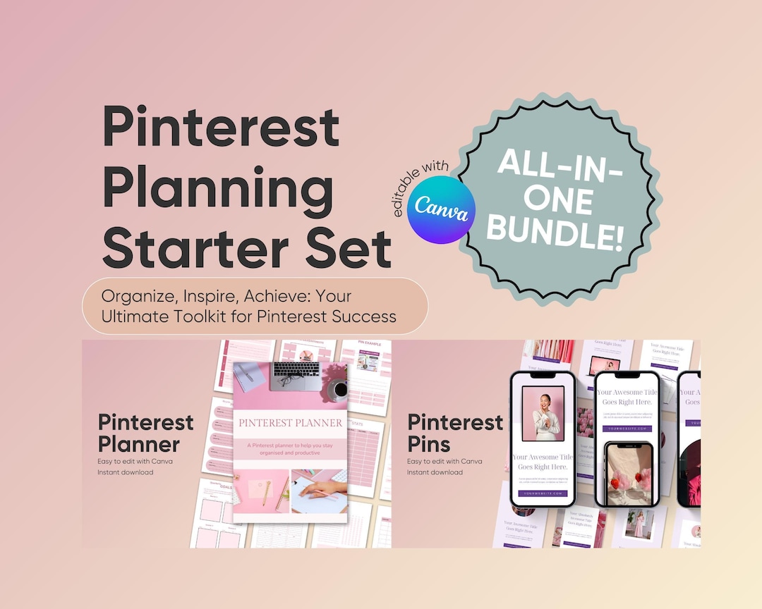 Pinterest Planning Starter Set 2024, Pinterest Content Strategy Kit ...