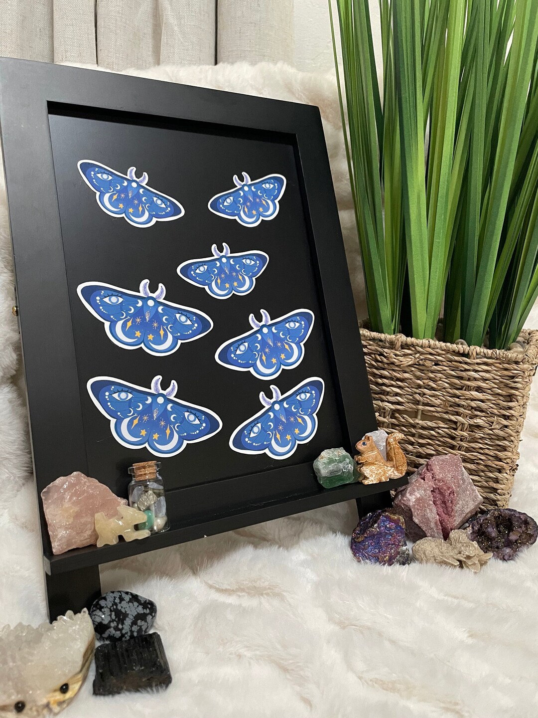 Moon Phase Moth Magnet Original Art Cottage Core - Etsy