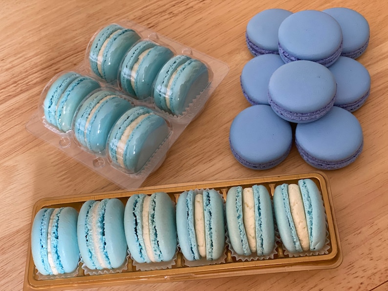 6 Pale Blue Macarons - Etsy UK