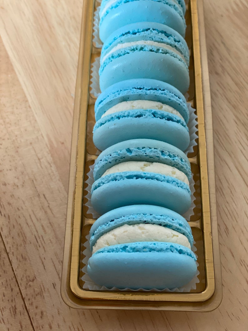 6 Pale Blue Macarons | Etsy