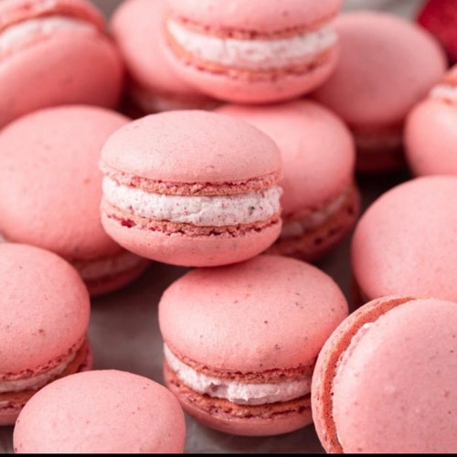 6 Pale Blue Macarons - Etsy